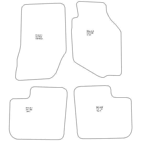 To fit Mitsubishi Colt 1992-1996 Checker Rubber Car Mats + Dual Trim ...
